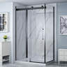 Dreamwerks Bristol 48" W x 32" D x 79.2" H Framed Rectangular Reversible Shower Kit in Black ...